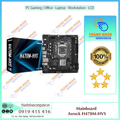 Mainboard Asrock H470M-HVS (LGA 1200 - m-ATX Form Factor - DDR4) New ...